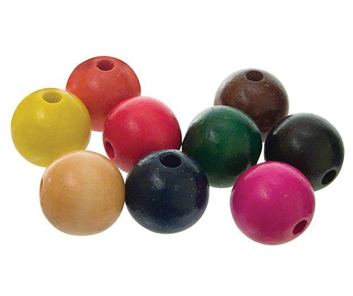 Beads Wooden 25mm 100’s Assorted - ZartArt Catalogue