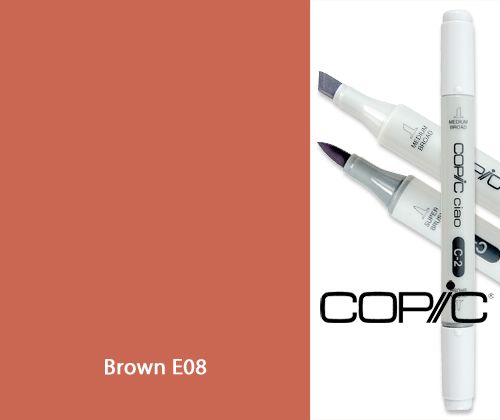 Copic Ciao Marker E08 Brown - ZartArt Catalogue